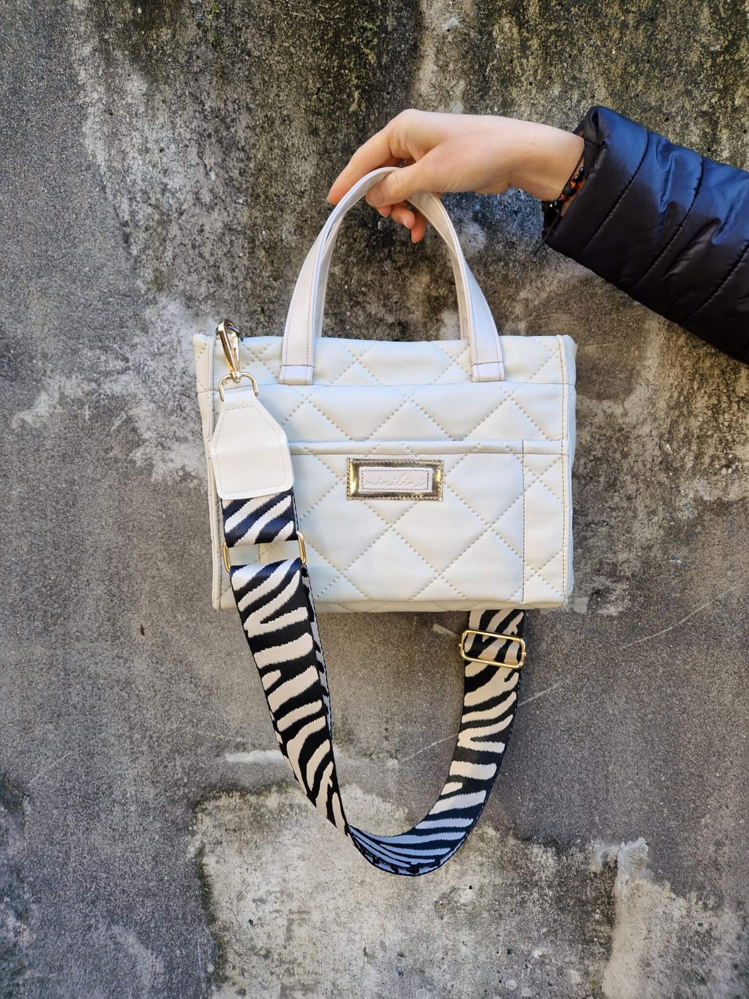 MINI MARY - bež (usnjene ručke) - MiniBini